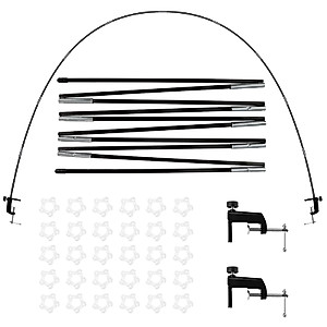 RUBFAC 12ft Balloon Arch Stand, Black Table Balloon Arch Kit Balloon Arch Frame with Metal Clips Table Balloon Garland Decorations of Birthday Party Baby Shower and Festival Decoration