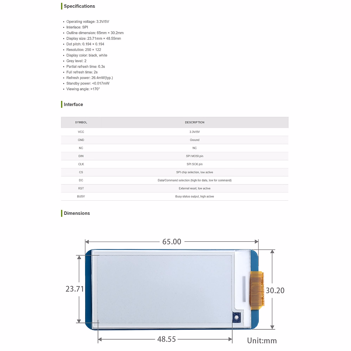 coolwell 250x122 Resolution 2.13 Inch e-Paper Display HAT E-Ink Screen LCD Module SPI Interface with Embedded Controller for Raspberry Pi 2B 3B 3B+ 4B Zero Zero W/Ardui/STM32/Jetson Nano