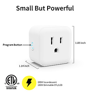 Minoston Z-Wave Plus Outlet, Mini Plug in Socket, 15A, Z-Wave Hub Required, Built-in Repeater/Range Extender, Work with SmartThings, Wink, Alexa, Google Assistant, FCC & ETL Listed(MP21Z)