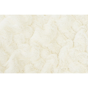 HappyCare Textiles HCT BKT-002 Luxury Quilted Faux Fur Throw Blanket, 50" by 60", Ivory/White