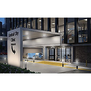 Generation Lighting 700OWBXL940H120 Boxie Large Outdoor Wall/Flush Mount Ceiling Light,Charcoal