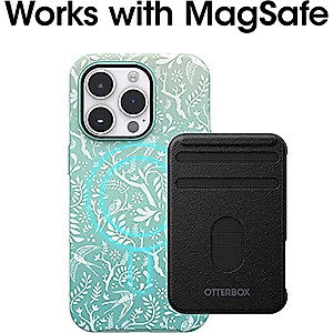 OtterBox Symmetry Series+ Antimicrobial Case with Magsafe for iPhone 14 Pro (Only) - Non-Retail Packaging - Feathers and Ferns (Green)