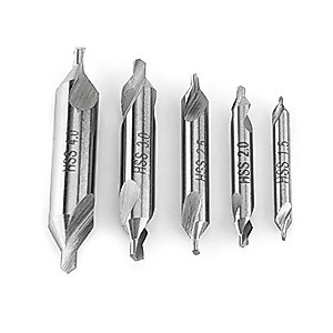 Center Drill Bits Kit, 1.5/2/2.5/3/4mm Center Drill Bit, 5pcs High Speed Steel Center Drill Bits 60 Degree Center Drill Bit for Hole Processing