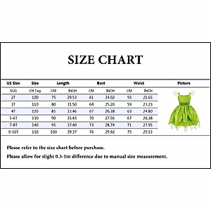 Green Fairy Princess Dresses for Girls Tinker Bell Halloween Costume Cosplay Dress Up with Wing & Accessories,3T(small size)
