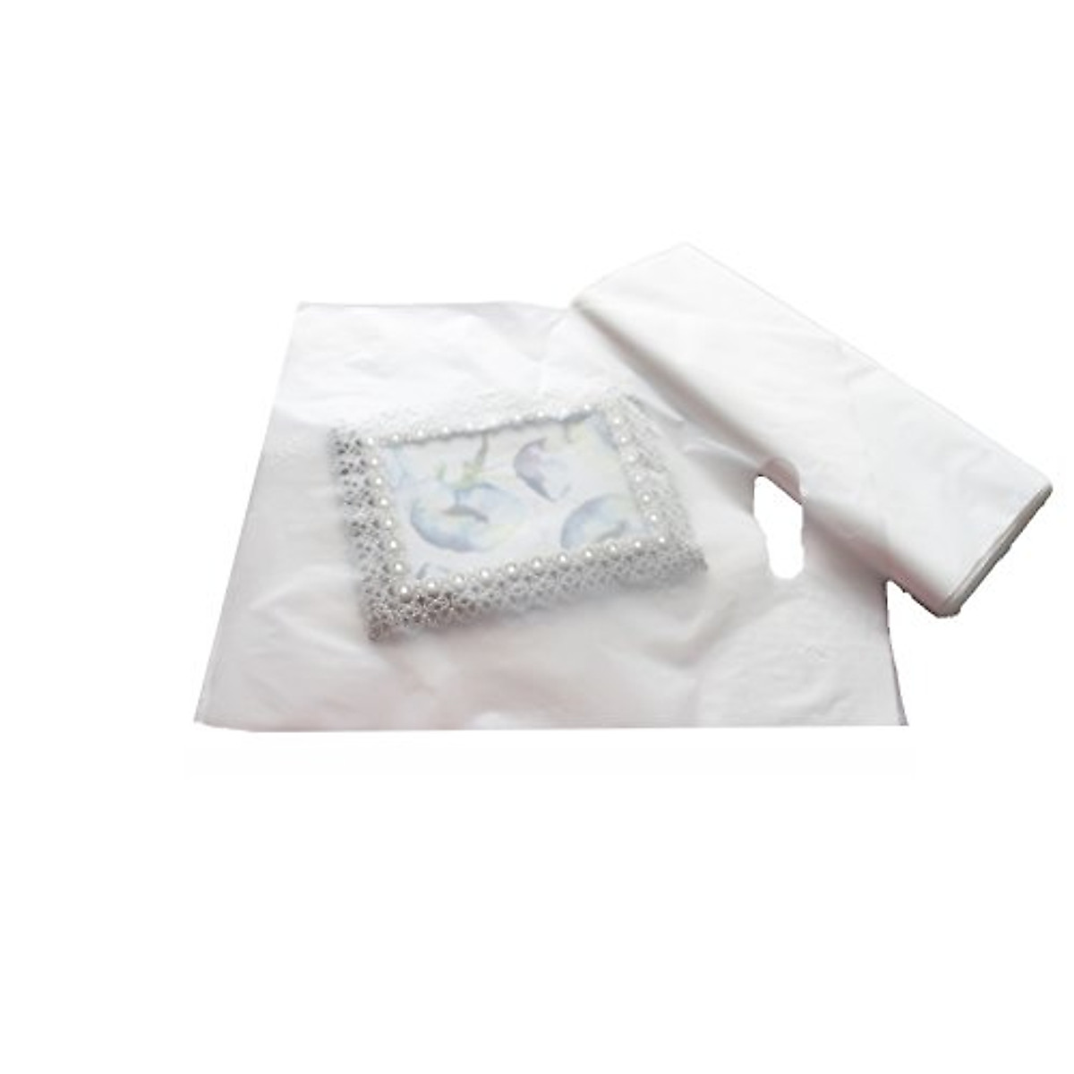 100 Extra Durable 2.5mil 12x15 Clear Merchandise bags Die Cut Handle-Semi-Glossy finish-Anti-Stretch. For Retail store plastic bags, Party favors, Handouts and more by Best Choice (Clear)