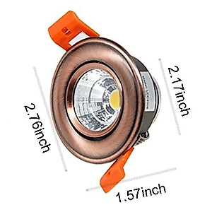 DAKWA 3W Spotlight Aluminum Metal COB Recessed Ceiling Light 3000K/4000K/6000K Selectable Daylight for Home (Size : 6500K White Light)