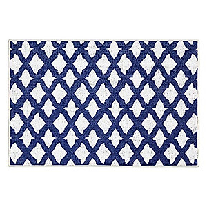 SUSSEXHOME Floral Collection 2 x 3 Foot Heavy Duty Low Pile Rug Runner - Ultra-Thin Non Slip Area Rug - Washable Cotton Indoor Rug for Front Door Foyer Rug for Entryway