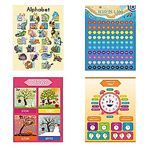 Youngever 13 Pack Laminated Educational Preschool Posters for Toddlers and Kids, Learning Posters, Classroom Posters, Teaching Posters, Alphabet ABC Posters, with Solar System (16 x 11 inch)