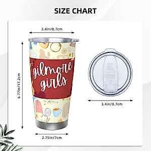 Stainless Steel Insulated Coffee Cup with Lid and Straw, 20 oz Gifts for Mom Girl Daughter Sister Friend Double Walled Stainless Steel Tumbler (silvery-F)