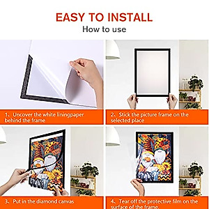 NAIMOER 2Pack Diamond Painting Frames, Frames for 12x16in/30x40cm Diamond Painting Canvas, Magnetic Diamond Art Frame Self-Adhesive, Diamond Painting Frames for Wall Window Door (Black)