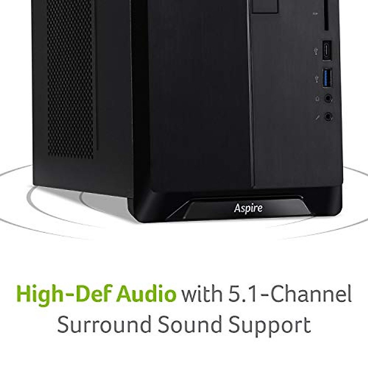 Acer Aspire TC-895-UA92 Desktop, 10th Gen Intel Core i5-10400 6-Core Processor, 12GB 2666MHz DDR4, 512GB NVMe M.2 SSD, 8X DVD, 802.11ax Wi-Fi 6, USB 3.2 Type C, Windows 10 Home