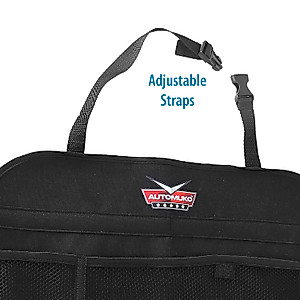 AutoMuko Kick Mats With Organizer - Premium Thick Waterproof Quality Seat Back Protectors - Extra Long Size with Adjustable Straps - Car Seat Back Protectors (2 Pack) 1 Year Limited Warranty