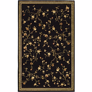 SAFAVIEH Lyndhurst Collection 3'3" x 5'3" Black LNH220A Traditional Floral Non-Shedding Living Room Bedroom Accent Rug