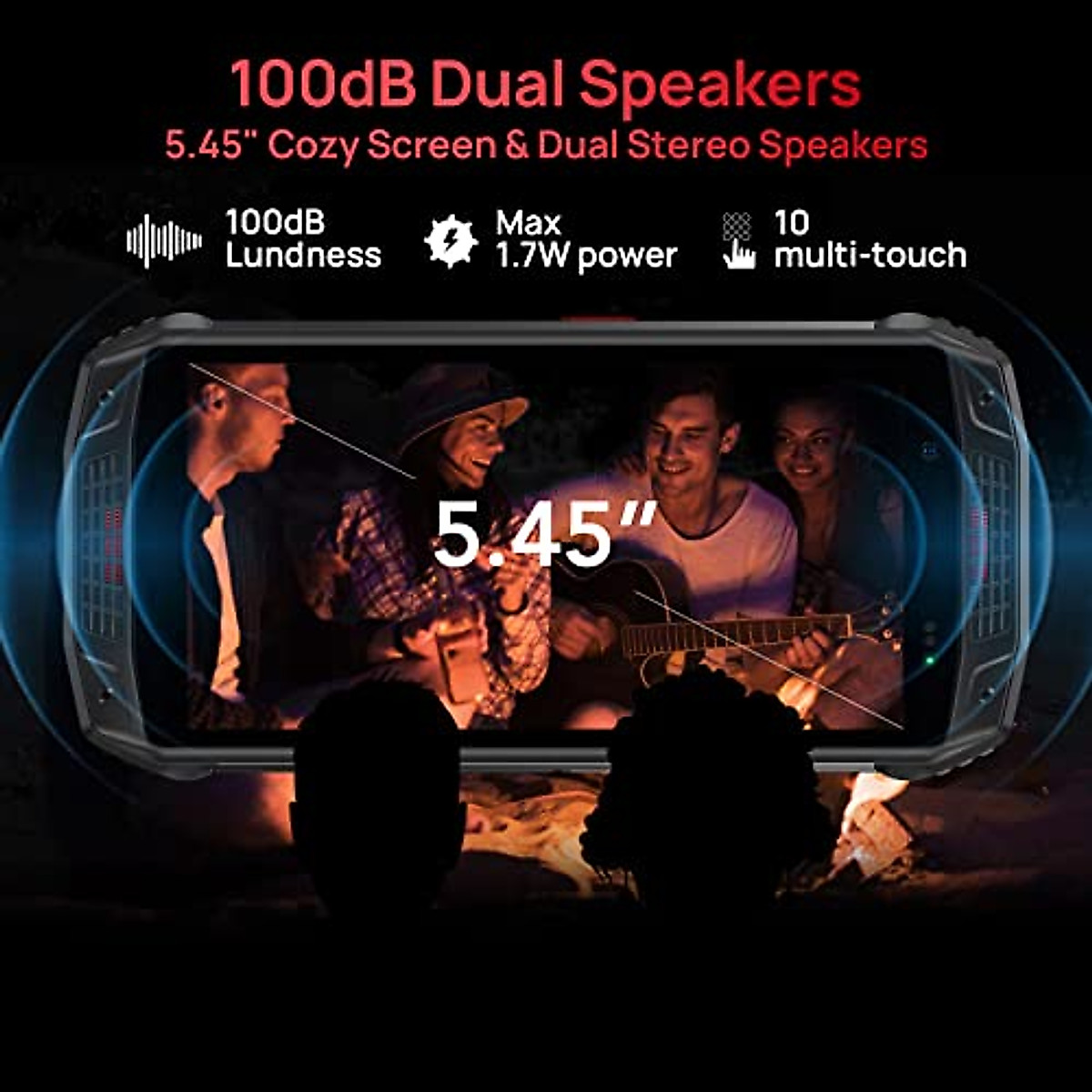 Ulefone Armor 15 Rugged Smartphone (Build-in TWS Earbuds), Android 12, Dual Stereo Speakers, 5.45'' HD+ IP68 Waterproof Mobile Phone Unlocked, 6GB+128GB, 16MP+13MP+12MP, GPS NFC FM- Black