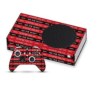 Head Case Designs Officially Licensed AC Milan Sempre Milan 1899 Art Matte Vinyl Sticker Gaming Skin Decal Cover Compatible with Xbox Series S Console and Controller Bundle