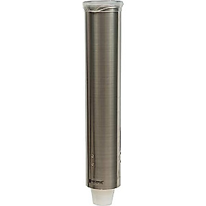 Carlisle FoodService Products C4150SS Stainless Steel Small Water Cup Dispenser with Hinged Flip Cap, 16" Length