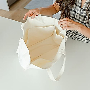 Reusable Grocery Bags Set of 12, 100% Cotton Plain Cloth Blank Canvas Heavy Duty Bag Bundle, With Handles for Shopping, Produce, Farmers Market, Include 3 Small, 3 Medium, 3 Large Mesh Bags, 3 Tote