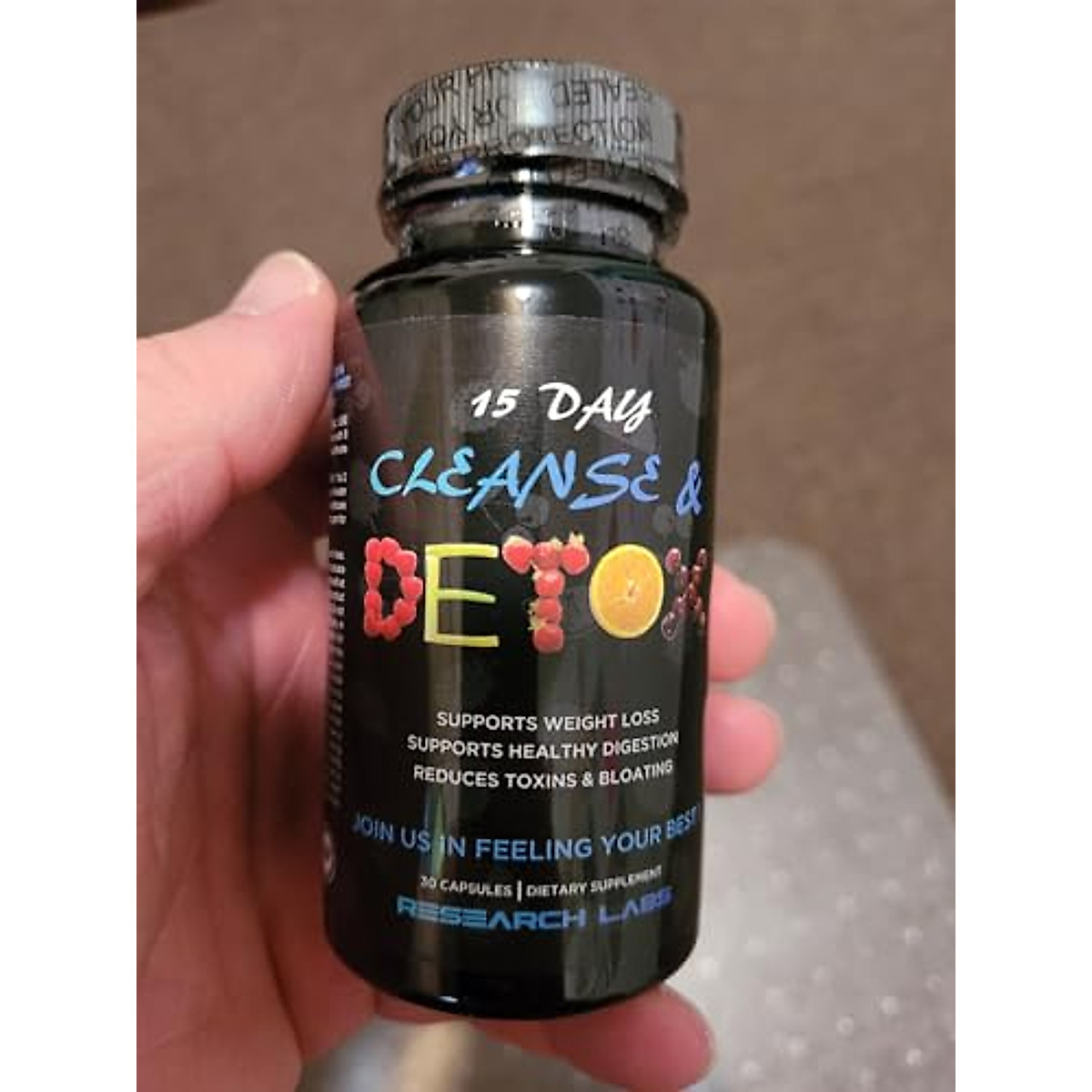 Research Labs 15 Day Colon Cleanse & Detox for Less Bloat Flat Tummy w/Probiotics - 2 Fer 1 - Constipation Relief - Flushes Toxins, Boosts Energy. Clinically Researched Safe and Effective Formula