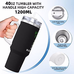 Busier Than A Cucumber In A Women'S Prison 40 Oz Tumbler With Handle Car Cup Portable Insulated Coffee Mug Cold/Hot Drinks Leak-Proof Lid Reusable Travel Mug
