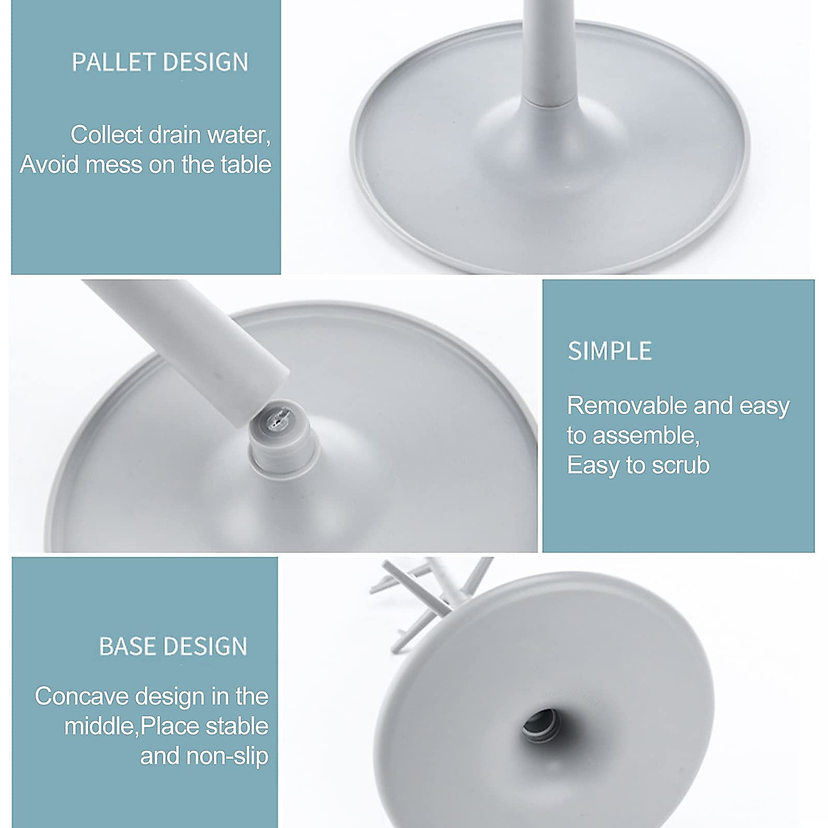 DNIEBW Tea Cup Rack Holder, 14.2 Inch Tabletop Mug Display Rack Tea Rack Cup Tree Holder, Coffee Mugs Rack with 6 Hooks for Kitchen Table Bar Countertop