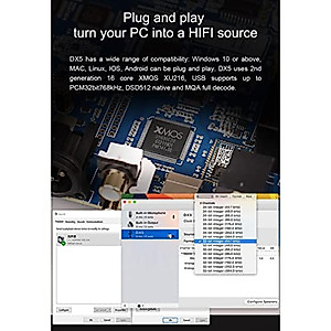 Topping DX5 MQA DAC Headphone Amp USB/Optical/Coaxial Full MQA Decoding DA Converter Bluetooth LDAC XLR/RCA Output 6.35mm/4-Pin XLR Headphone Output 1800mW×1800mW NFCA Headphone Amplifier (Grey)