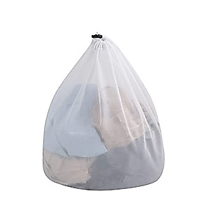MPWEGNP Towels for Bathroom Clearance Laundry Bag Drawstring Net Wash Bag Laundry Mesh Bag Reusable Laundry Machine Bathroom Products Bathroom Trash Cans with Lids (White, L)