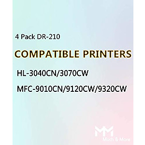 MM MUCH & MORE Compatible Drum Unit Replacement for Brother DR210CL DR-210 DR210 DR-210CL TN210 to Use with HL-3040CN HL-3070CW HL-3075CW MFC-9010CN MFC-9120CN MFC-9320CW (Bk, C, M, Y) 4 Pack