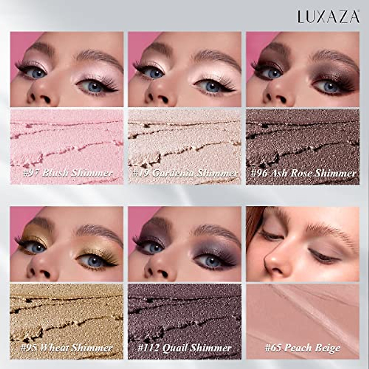 LUXAZA 6 PCS Mauve Brown Neutral Eyeshadow Stick Set, Cream Eye Shadow Pencil Makeup, Shimmer And Matte Eye Pencil,Brightener Highlighter Eyeliner Crayon Make up