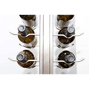 VintageView Wall Series Frame - Up to 162 Bottle Floating Wine Rack - Stylish Modern Wine Storage with Label Forward Design (Brushed Nickel, 10')