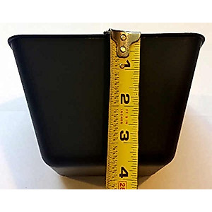 Cage Cups Square 1.2 Quart / 38 fl oz Water Dish for Poultry, Dogs, Cats, Freezeproof Hanging Feed & Water Cage Cups (12, Black)