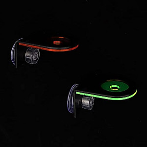 Fluorescent Green Coral Frag Holder Acrylic Coral Rack with Powerful Suction Cup and Placstic Screws Suitable for Household Fish Tanks (2pcs 1 Plug Hole Green+Orange)