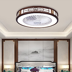 simimasen 64w LED Ceiling Fan Light Round Fan Lamp Chandelier 3 Speed 3 Color Remote Pendant Lamp Dimmable Chandelier W/Remo