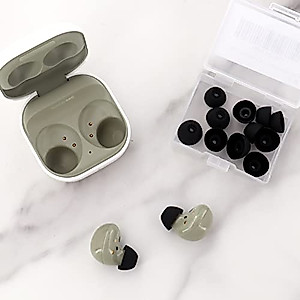 6 Pairs Silicone Galaxy Buds 2 Ear Tips Earbuds, S/M/L 3 Size Soft Rubber Flexible Eartips Buds Wing Tips Fit in Case Compatible with Samsung Galaxy Buds 2 / Galaxy Buds Plus - Black