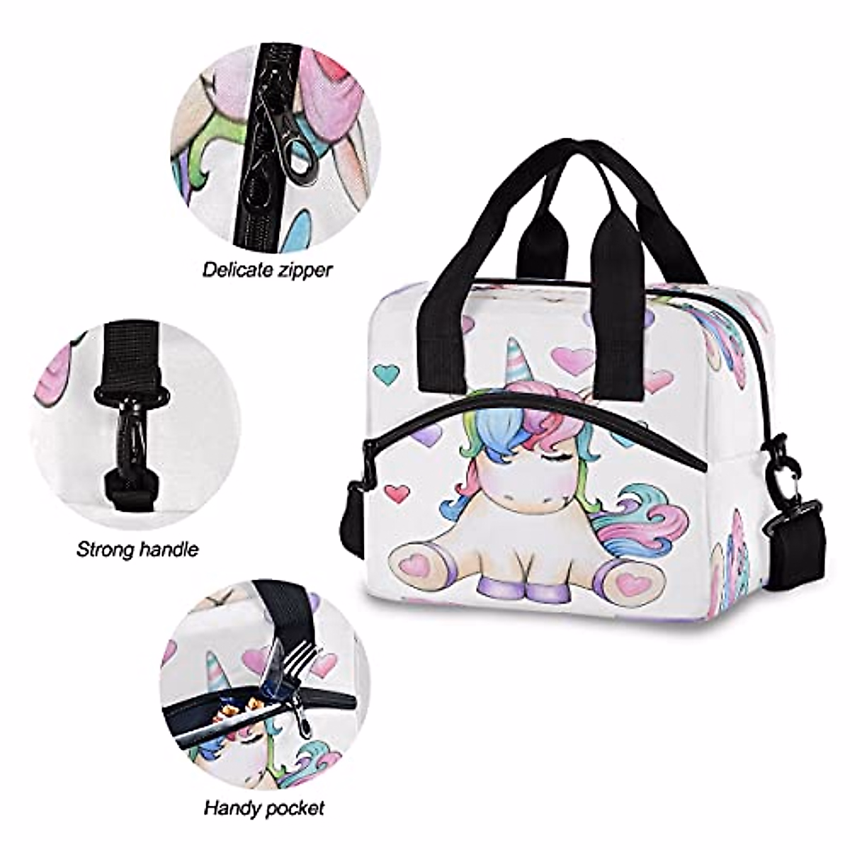 Lunch Bag for Kids Dream Unicorn Insulated Cooler Lunch Box Large Capacity Lunch Organizer for Boys Girls
