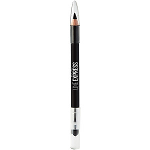 Maybelline New York Line Express Sharpenable Wood Pencil with Built-In Blending Smudger Tip Creamy Liner Eyeliner Eye Makeup, Ebony Black, 0.035 oz.