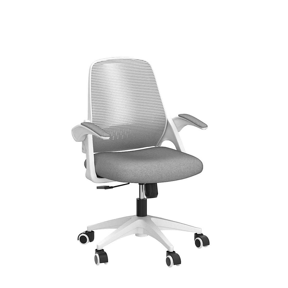 NEO CHAIR Ergonomic Office chair Gaming Desk Computer Chair with Adjustable Height Comfy Lumbar Back Support Flip-Up Padded Armrests and Wheels for Home Office Vanity (Grey)