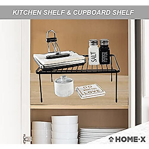 HOME-X Metal Freezer, Pantry, or Cabinet Shelf, Great Space Saver for Organizing Cupboards or Refrigerators, Extra Shelf for Cabinets