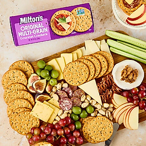 Milton's Gourmet Crackers, Original Multi-Grain - Non-GMO Project Verified, Natural Ingredients, Kosher, Great for Charcuterie Boards - 8.4 Oz, Pack of 4