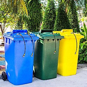 Dicunoy 2 Pack Trash Can Locks, Stainless Steel Outdoor Garbage Can Lids Lock, Heavy Duty Trash Can Lids Locks for Stop Animals, Squirrels, Dogs and Raccoon Rummaging