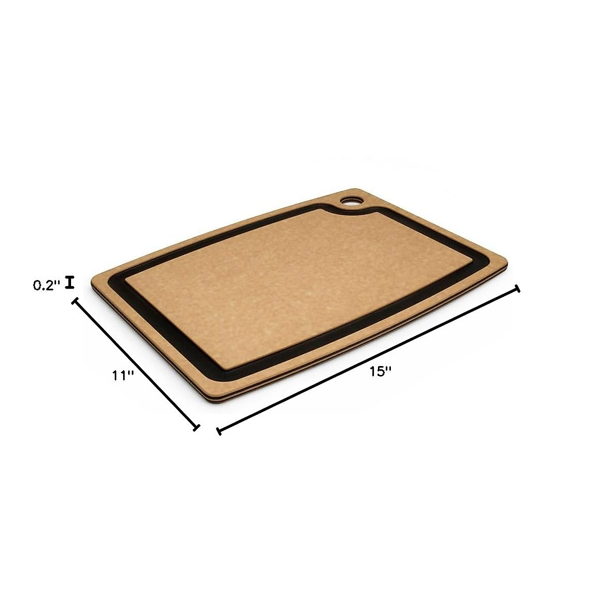 Epicurean Gourmet Series Cutting Board with Juice Groove, 14.5-Inch by 11.25-Inch, Natural/Slate