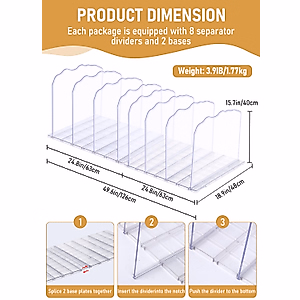 Nagobi Purse Storage Organizer for Closet, Adjustable Bag Organizer Closet, Clear Acrylic Handbag Storage Organizer Perfect for House, Bedroom, Office, Cabinets (8 Layer)