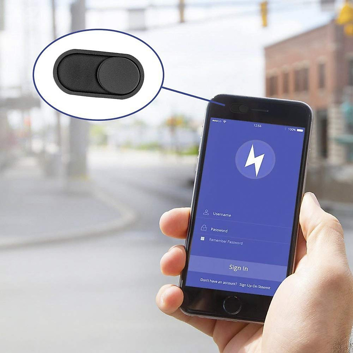 Wareway Webcam Cover Slide Ultra Thin Metal Camera Cover for iPhone iPad PC Computer MacBook Pro Surface Tablets, Smartphone Enhanced Privacy & Security Protection (Black Pack of 6)