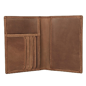 Leather Wallet RFID Blocking Leather Passport Holder Travel Bifold Wallet For Men Women Credit Card Holder