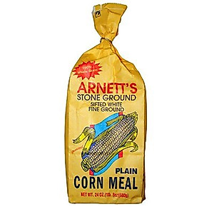 One 5 pound bag of Arnett's Plain Corn Meal