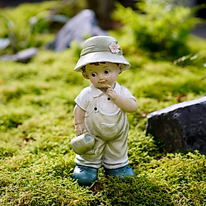 Aloak Watering Boy Statue 12.8 inch, Indoor Outdoor Boy Statue for Home, Garden, Yard, Patio and Wedding Décor