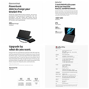 Petforu, One Netbook ONE-GX1 Pro Gaming Laptop 7-Inch Handheld Intel Core i7-1160G7 Win 10 PC Pocket Mini Portable Computer (16GB+512GB, 5G Version)