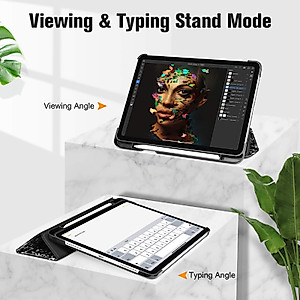 Fintie Case for iPad Air 11-inch M2 (2024), iPad Air 5th / 4th Generation (2022/2020) 10.9 Inch - SlimShell Hard Protective Back Cover with Pencil Holder, Composition Book