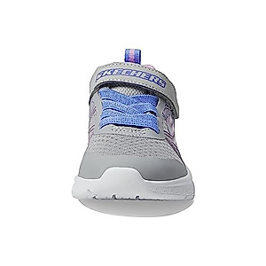 Skechers Kids MICROSPEC PLUS-SWIRL SWEET Sneaker, Gray/Multi, 12.5 US Unisex little kid
