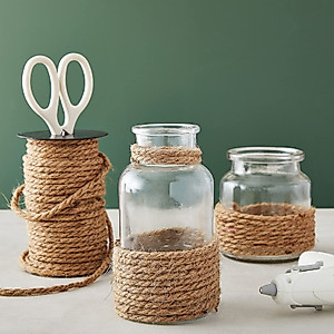 100 Feet Twisted Nautical Rope for Crafts, Thick Hemp Jute Twine, Brown (5mm)