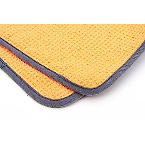 One Pass Hydroglide 14" Waterblade Silicone Y-Bar Squeegee Yellow with XL Micro Fiber Towel